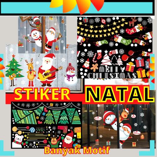Jual STICKER KACA STIKER PINTU NATAL SANTA CLAUSE MERRY CHRISTMAST - NT ...