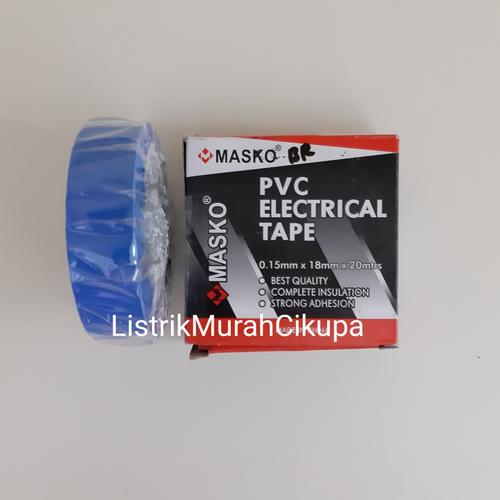Jual Isolasi Listrik Masko PVC Electrical Tape Blue isolasi Listrik ...