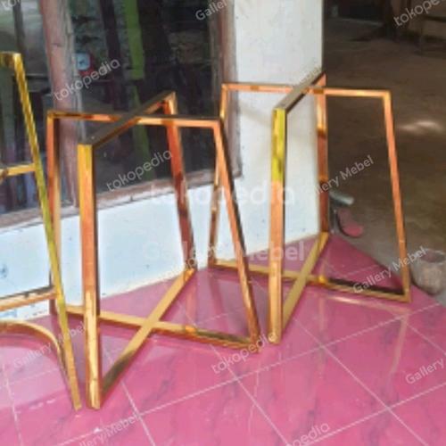 Jual Kaki Meja Stainless Steel - Rangka Meja Stainless Gold Minimalis ...