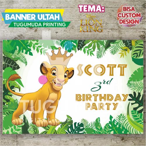 Jual Cetak Banner|Backdrop|Spanduk Ultah/Ulang Tahun Anak - SIMBA LION ...