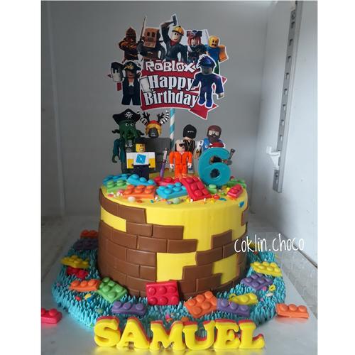 Jual Roblox cake birthday/ kue ulang tahun roblox mainan/custom cake ...
