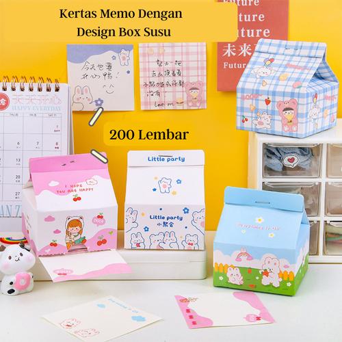 Jual MYKOCHEN.INA Sticky Note Memo Pad Notepad Kotak Susu 200 Lembar ...