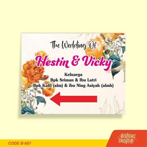 Jual banner petunjuk arah pernikahan hajatan khitanan - 007, KIRI - Kab ...