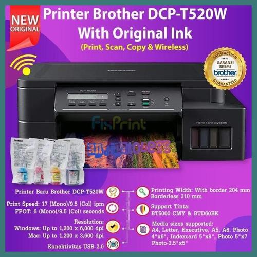 Jual Printer Brther Ink Tank DCP-T520w Inktank DCP T520w T520 Print ...