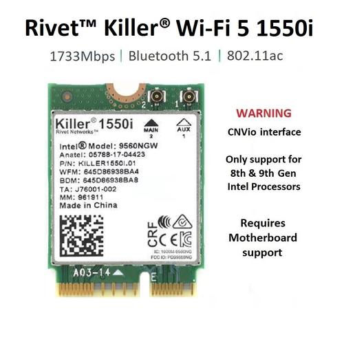 Jual Rivet Killer WiFi 5 1550i Wireless Card Bluetooth 5 M.2 NGFF 9560 ...