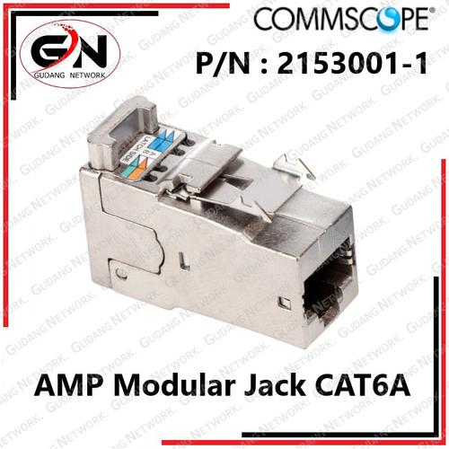 Jual AMP Modular Jack Cat6A / Cat.6A SL Commscope 2153001-1 - *AMP M.J ...