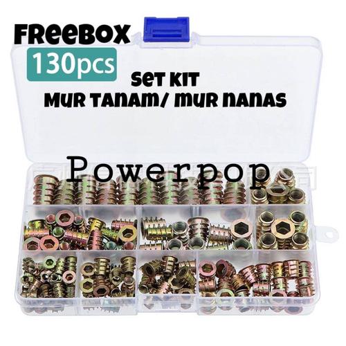 Jual 130pc Mur Nanas/ Mur Tanam Insert knockdown M4 M5 M6 M8 M10 thread ...