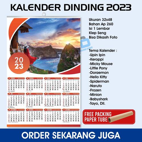 Jual Kalender Dinding 2023 Custom Formal Isi 1 Lembar Gratis Tambah ...