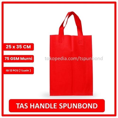 Jual Goody Bag Spunbond Handle ukuran 25x35 Lusinan - Warna Merah ...