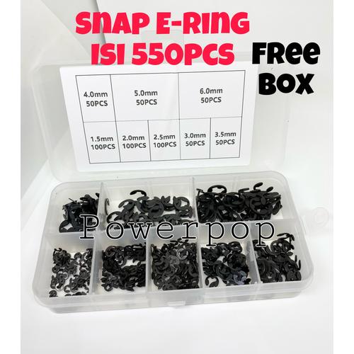 Jual Snap E Ring 550pcs +Box / Snapring Circlip 1.5-6mm carbon steel E ...