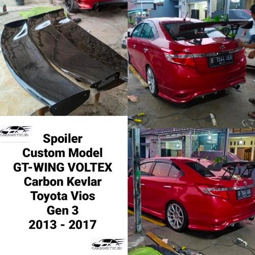 Jual Spoiler Custom Model GT-WING VOLTEX Toyota Vios Gen 3 Carbon ...