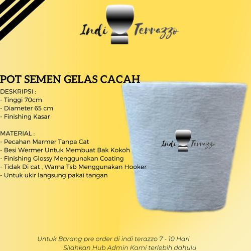 Jual INDI TERRAZZO POT SEMEN TERASO CANTIK TINGGI 50 CM POT BUNGA ...