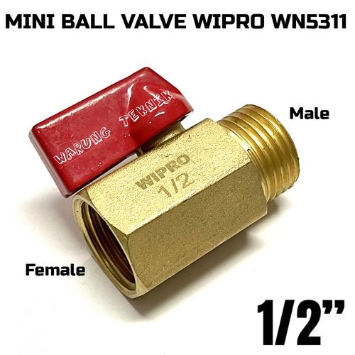 Jual WIPRO WN 5311 MINI BALL VALVE FM 1/2 INCH FULL BRASS KUNINGAN ...
