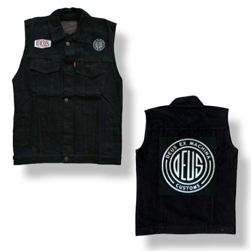 Jual vest denim deus harley rompi jeans + back patch - harley, L - Kota ...
