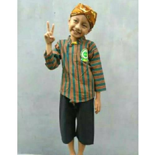 Jual surjan anak laki tenun lurik celana hitam+blangkon/baju jadul TK ...