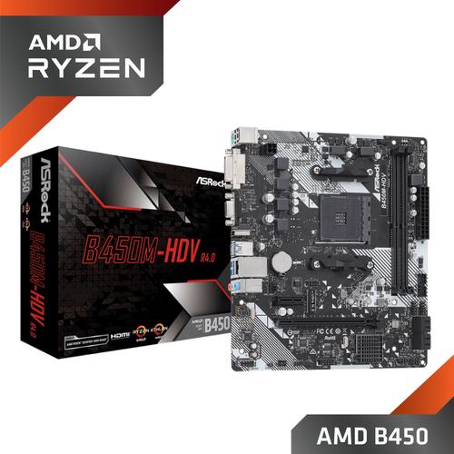 Promo ASROCK B450M-HDV R4.0 | Motherboard AMD B450 Ryzen AM4 Micro ATX ...