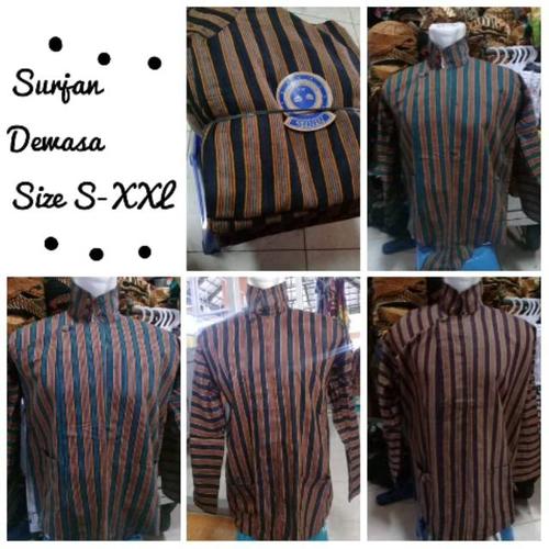Jual sorjan dewasa jawa/atasan surjan lurik baju jadul beskap lurik ...