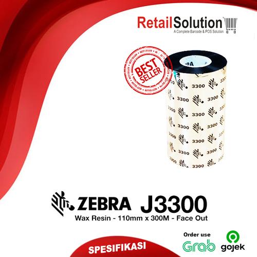 Jual Zebra J3300 Ribbon Printer Barcode Label 110x300 M Wax Resin ...