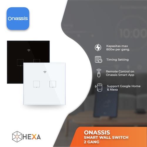 Jual ONASSIS Smart Wall Switch Touch Wi-Fi - EU 2 Gang White/Black ...