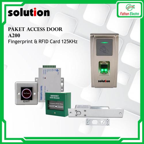 Jual Paket Access Door Solution A200 Fingerprint RFID 125KHz - Pintu Kaca - Kota Bekasi - Fathan ...