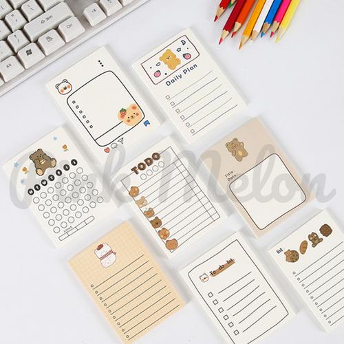 Jual Kertas Memo Notes Planner To Do List Lucu Unik Bear Beruang ...