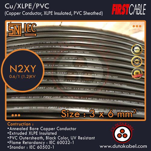 Jual Kabel N2XY 3x6 mm2 (Cu/XLPE/PVC) FIRST CABLE /3x6 mm/3 x 6 mm2 ...