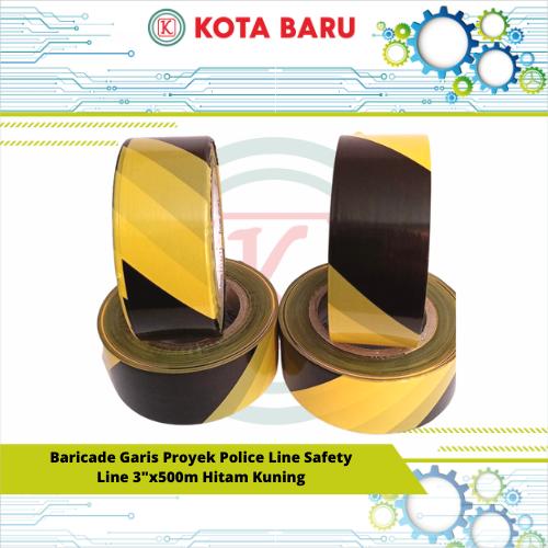 Jual Baricade Garis Proyek Police Line Safety Line 3"x500m Hitam Kuning ...