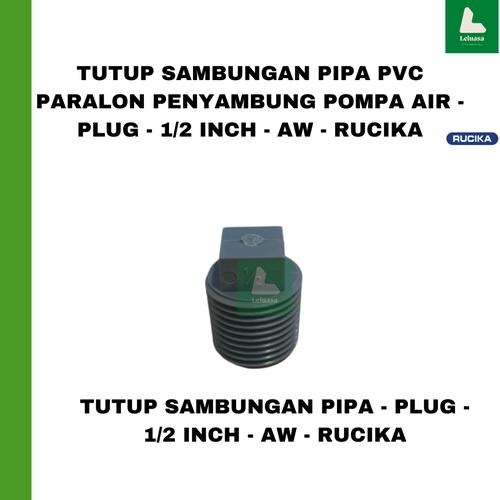 Jual TUTUP SAMBUNGAN PIPA PVC PARALON PENYAMBUNG POMPA AIR - PLUG 1/2 ...