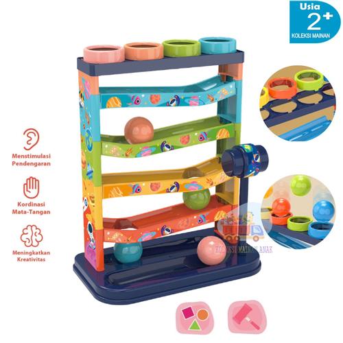 Promo Mainan edukasi anak pukul bola pound a ball rolling sliding track ...