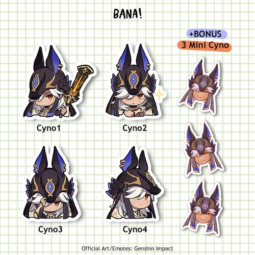 Jual Stiker Pack Cyno Genshin Impact (4pcs + bonus) | BANA - Kab ...