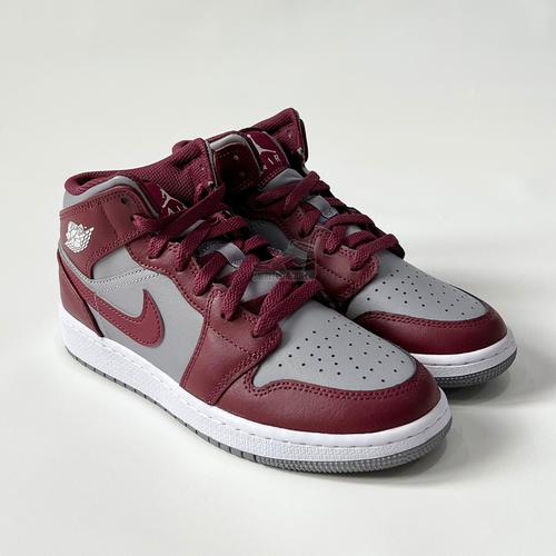 Jual Air Jordan 1 Mid Bordeaux Cherrywood Team Red GS (100% Original ...