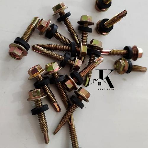 Jual baut roofing camel 3 cm / baut pagar / baut kuning / baut spandek ...