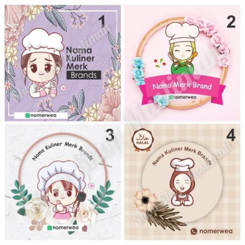 Jual Stiker Label Custom Makanan Minuman Olshop Catering Salad bentuk ...