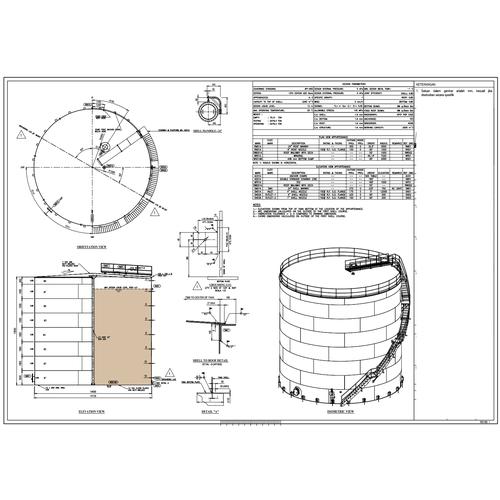Jual Gambar Shopdrawing Storage Tank API 650, Drawing, DED, Tangki ...