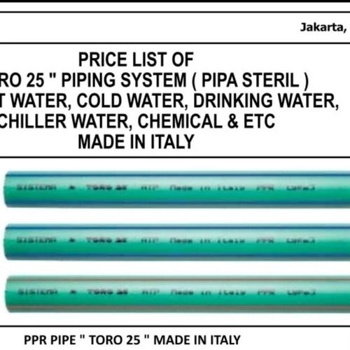 Jual PIPA 1/2" inch PPR TORO PN20 AIR PANAS 20mm - POTONG 2METER ...