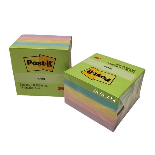 Jual STICKY NOTES 3M POST IT 654-5AU 76 X 76 5 WARNA PASTEL 500LBR MEMO ...