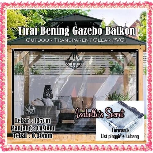 Jual Tirai Plastik PVC Bening Outdoor / Krei Transparan Outdoor Meteran ...
