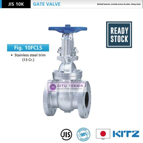 Jual KITZ GATE VALVE 3" inchi 10FCL RISING STEM JIS 10K - Jakarta Pusat ...