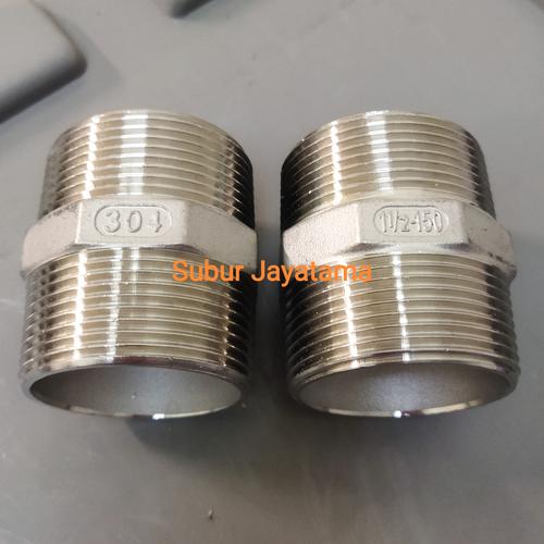 Jual Double Nepel / Nipple Stainless 304 1 1/2 " inchi Dobel nepel 1 1/ ...
