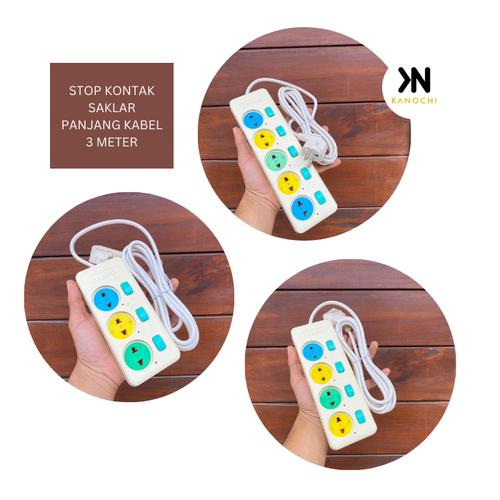Jual Stop Kontak Kabel Saklar 1.5 METER 3 METER 5 METER GEPENG SNI - 4 ...