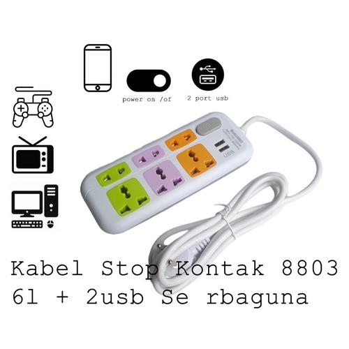 Jual Universal Socket Extension Colokan Listrik 6L 2Port USB New Times ...