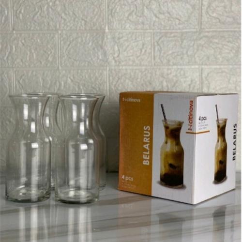 Jual 1 set isi 4 pcs carafe glass/Gelas Susu /Gelas Kaca - Jakarta ...