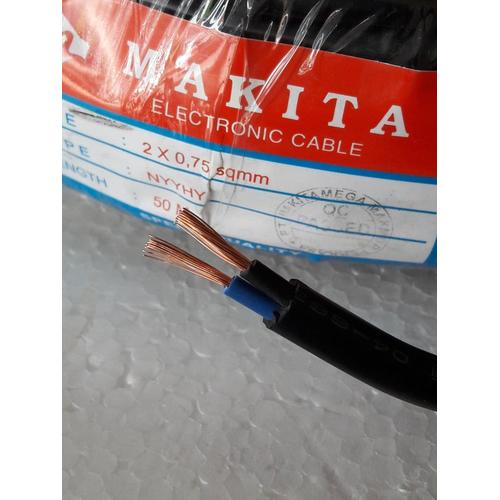 Jual Kabel Listrik NYYHY 2x0.75 sqmm MAKITA / Kabel Serabut Listrik SNI - Hitam, 1 Meter ...