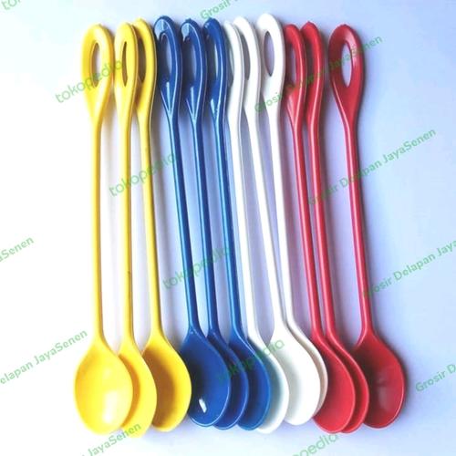 Jual Sendok Plastik Panjang (isi 12pcs) / Sendok Aduk / Sendok Gula ...