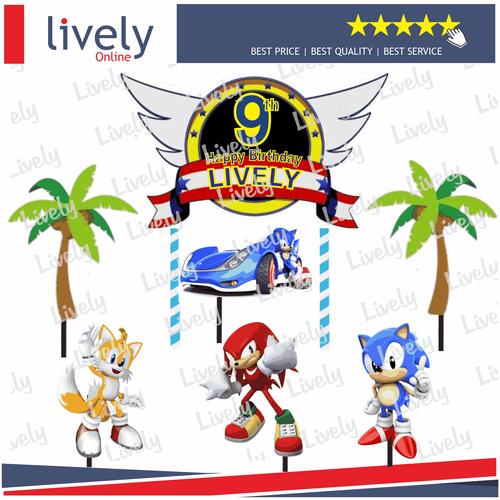 Jual Custom Nama Cake Topper Karakter SONIC Hiasan Ulang Tahun ...
