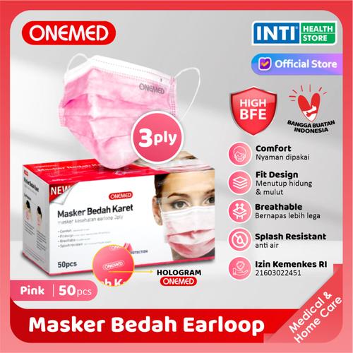 Promo Onemed | Masker 3 Ply Earloop Pink | Masker Medis | Surgical Mask ...