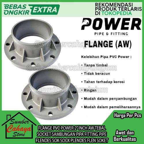 Jual FLANGE PVC POWER 2” INCH AW TEBAL SOCKET SAMBUNGAN PIPA FITTING ...