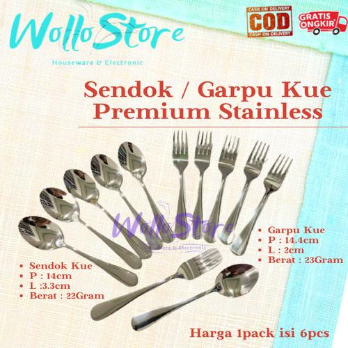 Jual Sendok / Garpu Kue Premium Stainless Tebal Harga Untuk 1pack isi ...