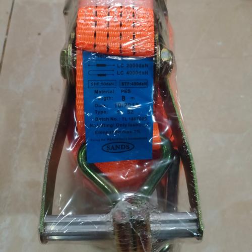 Jual Ratchet Goods Fastener Belt 2 inch x 4 ton Cargo Lashing Belt - 8 ...