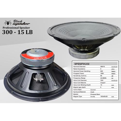 Jual Komponen Speaker Merek Black Spider 300 - 15 LB - 15 Inch - Kab ...